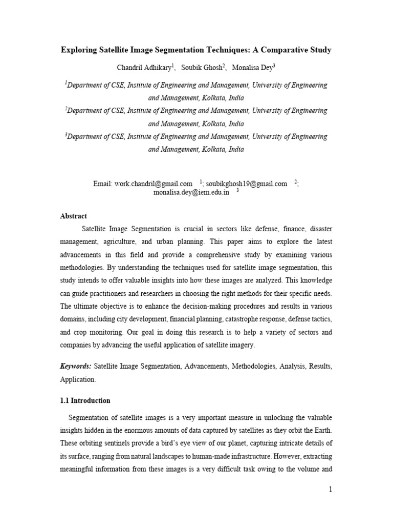 Satellite Image Segmentation Pdf Image Segmentation Cluster Analysis