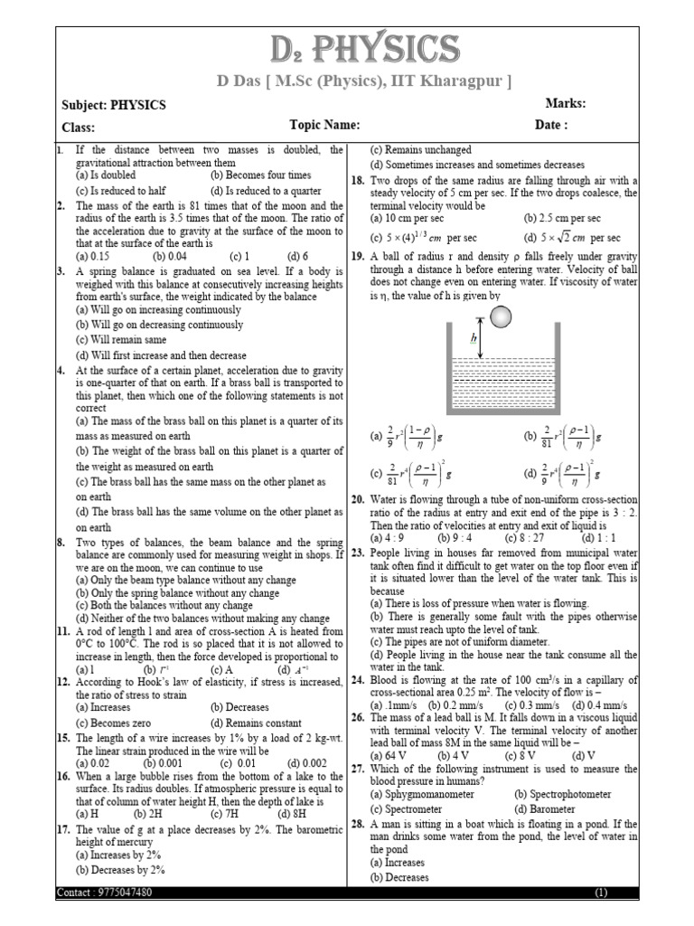 Class 9 Final Worksheet All Combined | PDF | Acceleration | Electrical ...