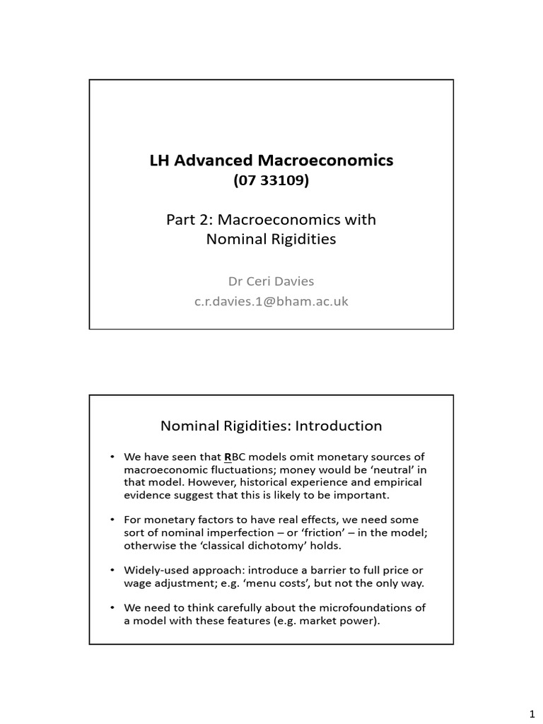 2 NominalRigidities Slides | PDF | Nominal Rigidity | Macroeconomics