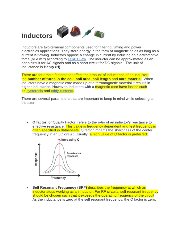 Inductor Selection and Applications Guide | PDF | Inductor | Inductance