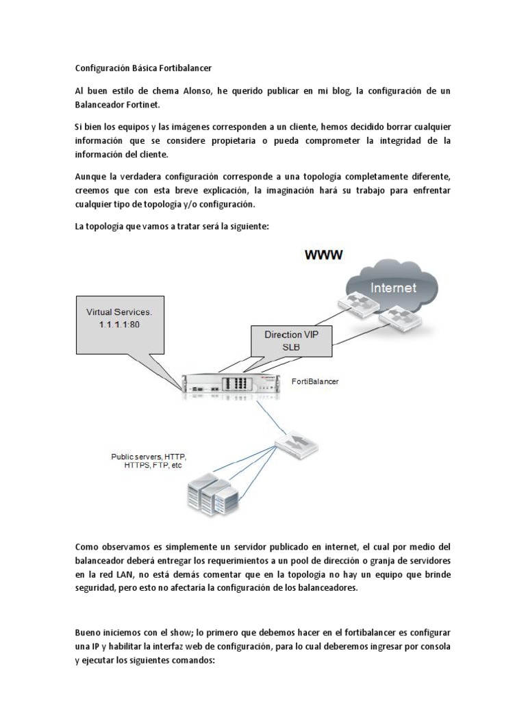 Configuración Fortibalancer | PDF | Servidor proxy | Servidor (Computación)