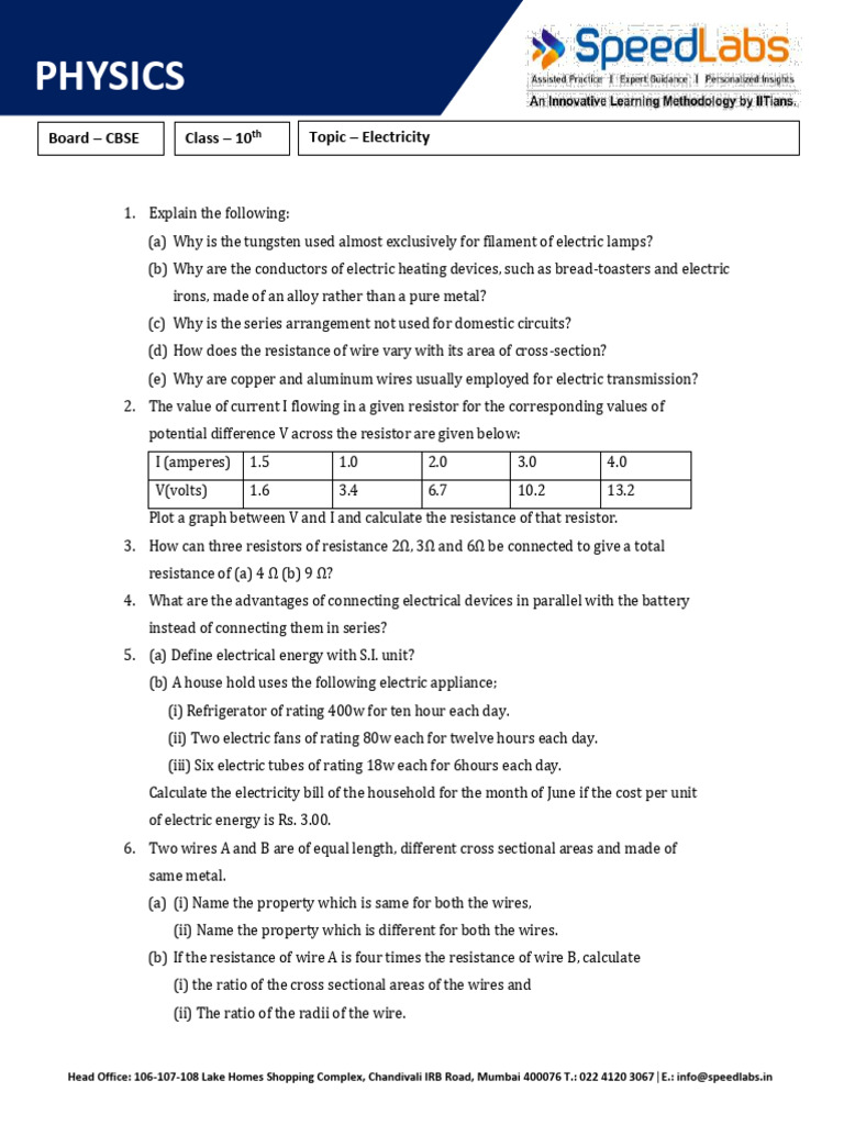 Electricity Important Qs Important Questions Ee6c7c86 10e9 46b2 A1ca ...