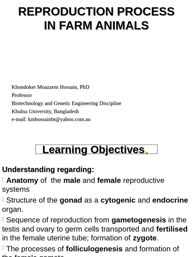 Reproductive Process in Farm Animals L5 | PDF | Meiosis | Fertilisation