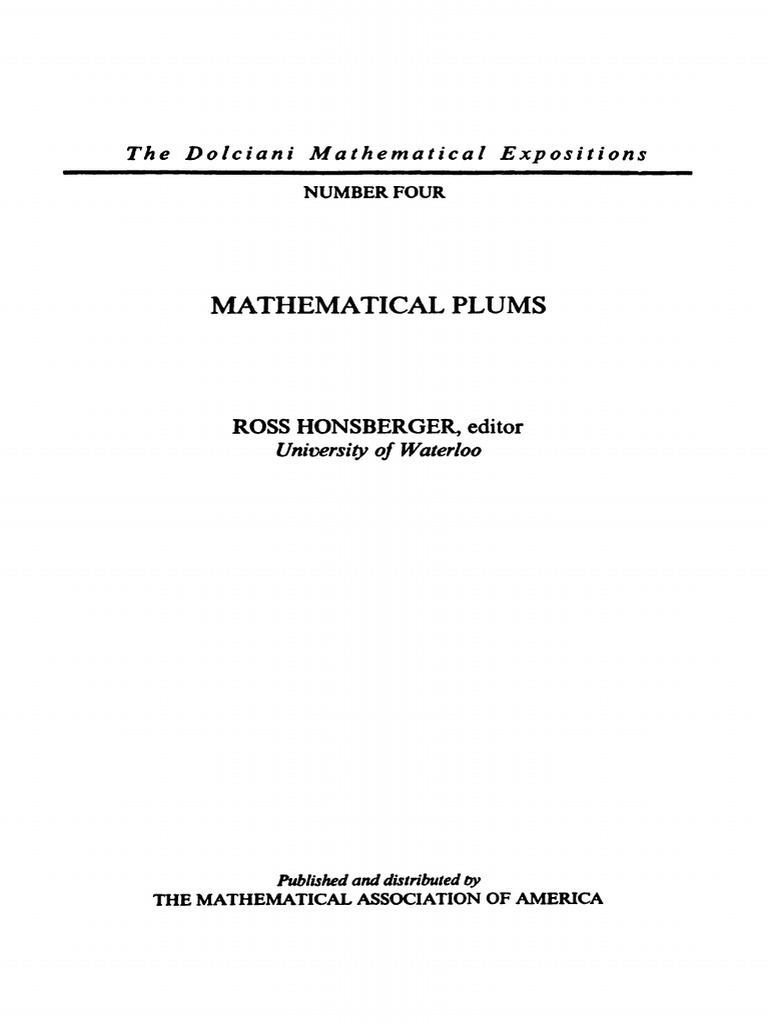 Mathematical Plums - Hosberger | PDF