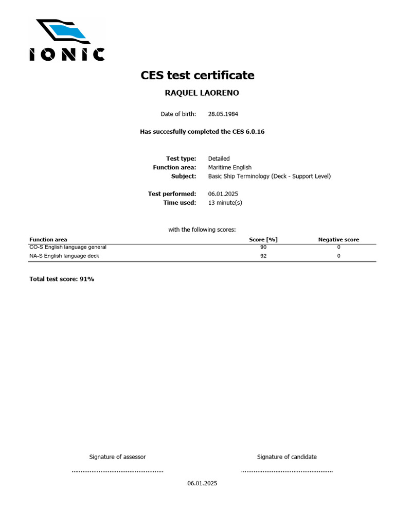 CESTest Certificate | PDF