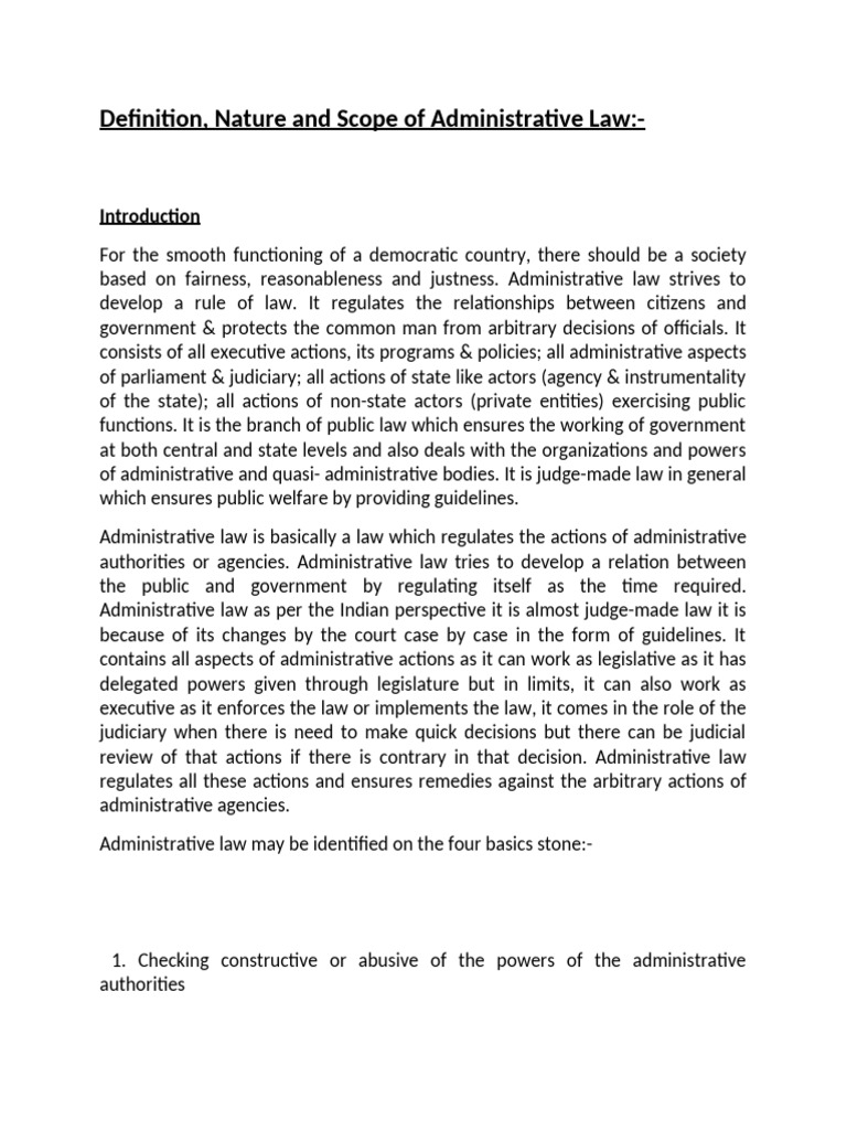 definition,nature and scope of administrative law | PDF ... definition,nature and scope of administrative law | PDF ...