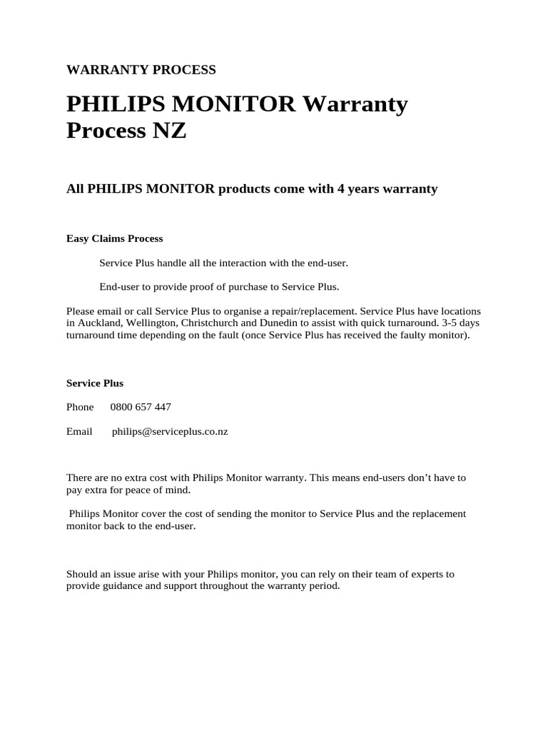 Philips Monitor Returns | PDF