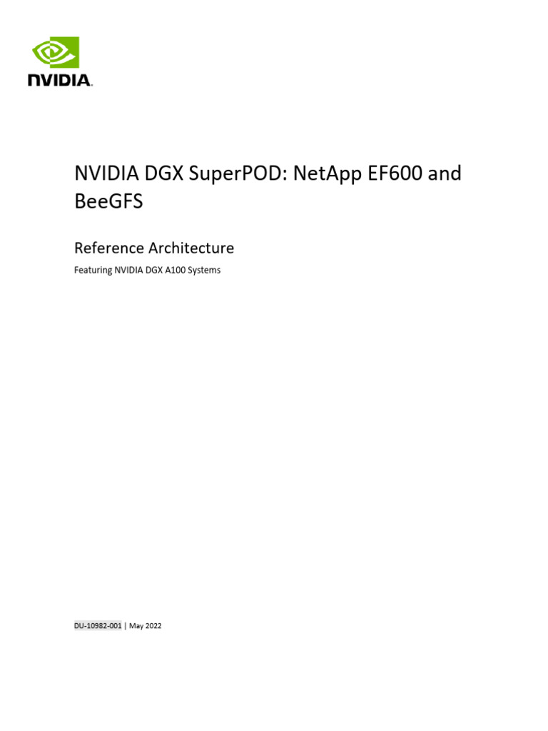 NVIDIA DGX SuperPOD- NetApp EF600 and BeeGFS (1) | PDF | Computer ...