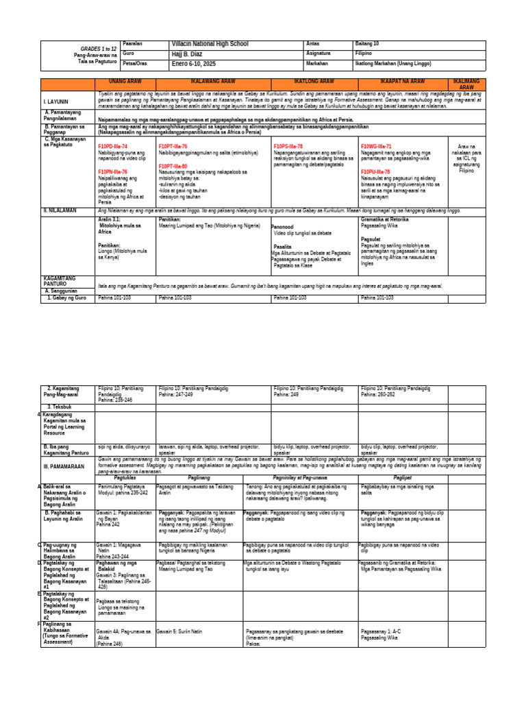 LP 3rd grading | PDF