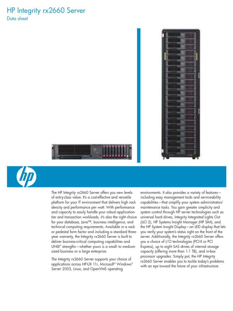 Thor Integrity rx2660 Data Sheet | PDF | Hard Disk Drive | Computing