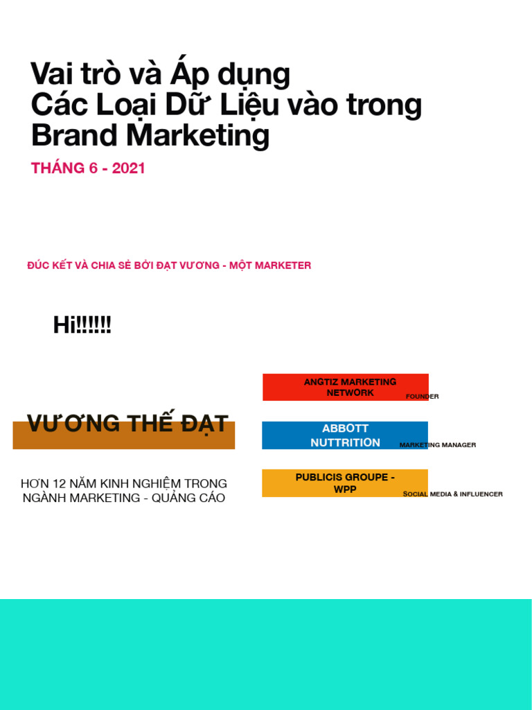 Talkshow - NG D NG Data Trong MKT - 2021aug02 | PDF