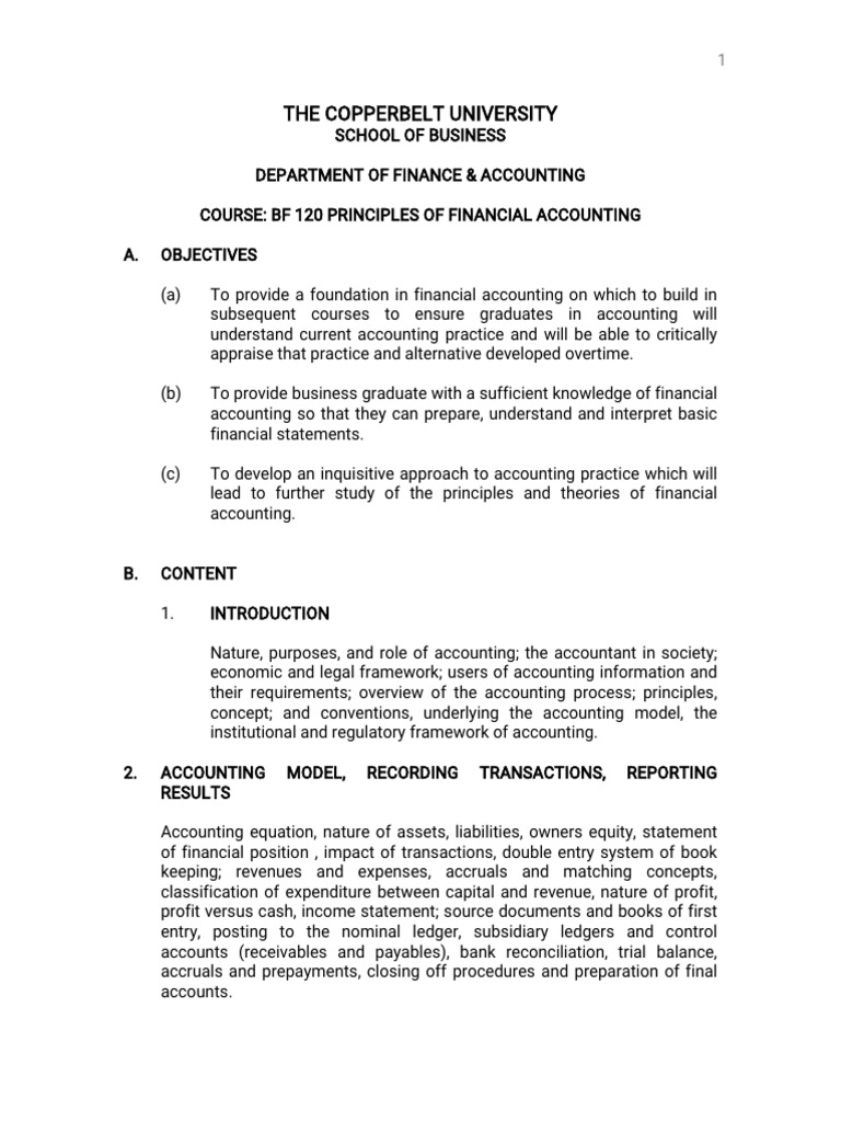 BS 120 Course Outline | PDF