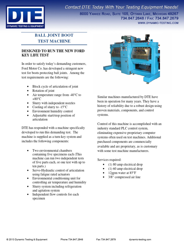 Ball Joint Boot Test Machine | PDF | Machines | Engineering