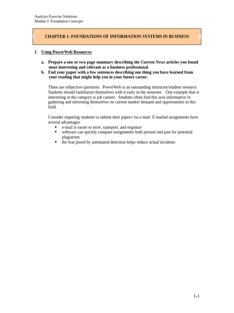 Ch 01 - Solutions | PDF | Information | System