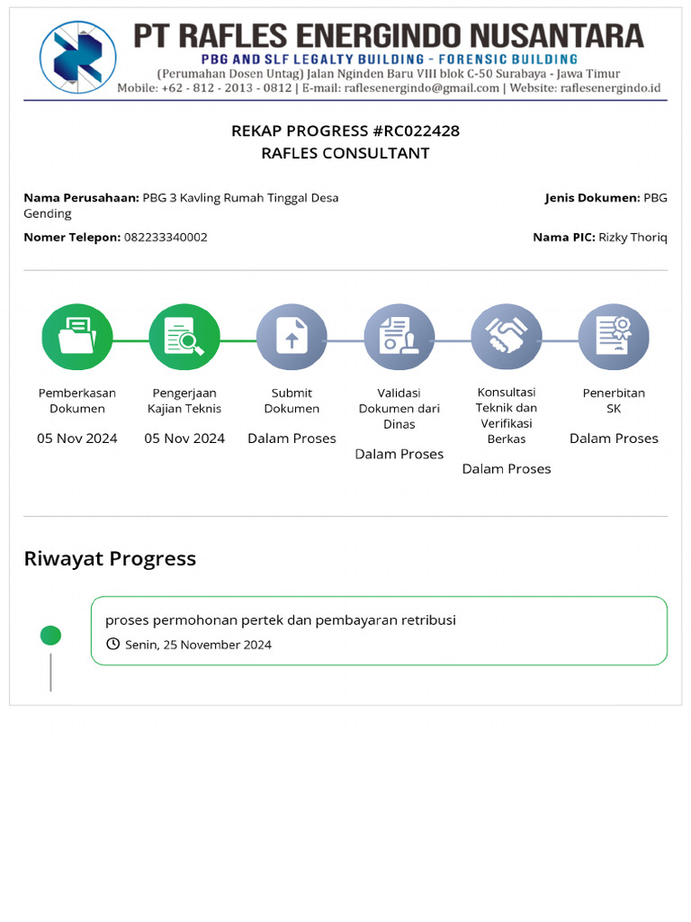 Rekap Progress RC112484 | PDF