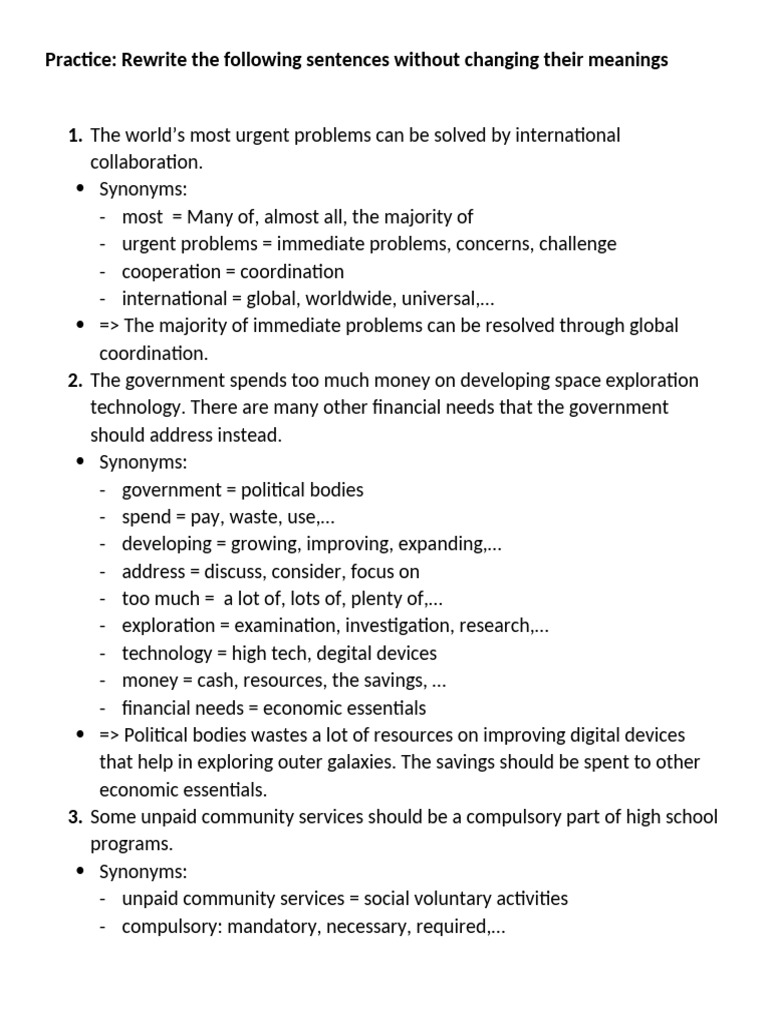 Rewrite sentences | PDF | Economies