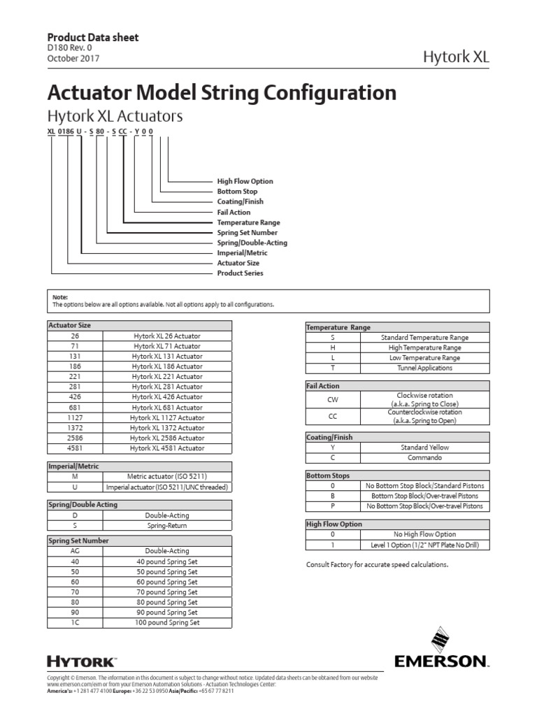 Hytork XL Actuator Data Sheet | PDF | Actuator | Mechanical Engineering