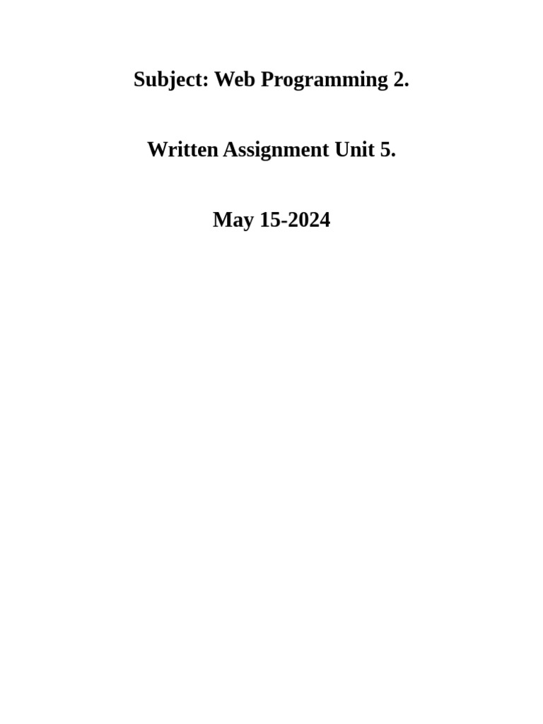 Programming Assign Unit 5 | PDF