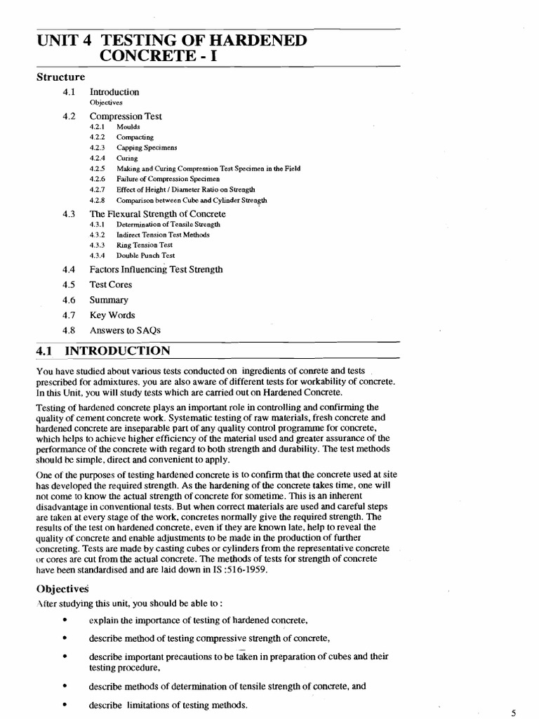 Unit--4 | PDF | Concrete | Strength Of Materials