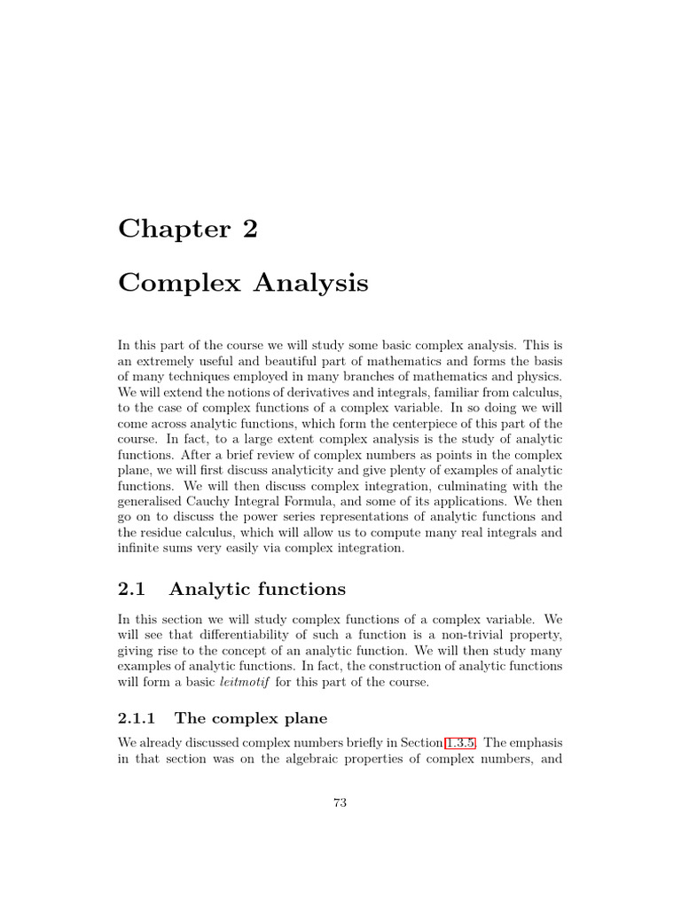 Complex Analysis | PDF | Complex Analysis | Complex Number