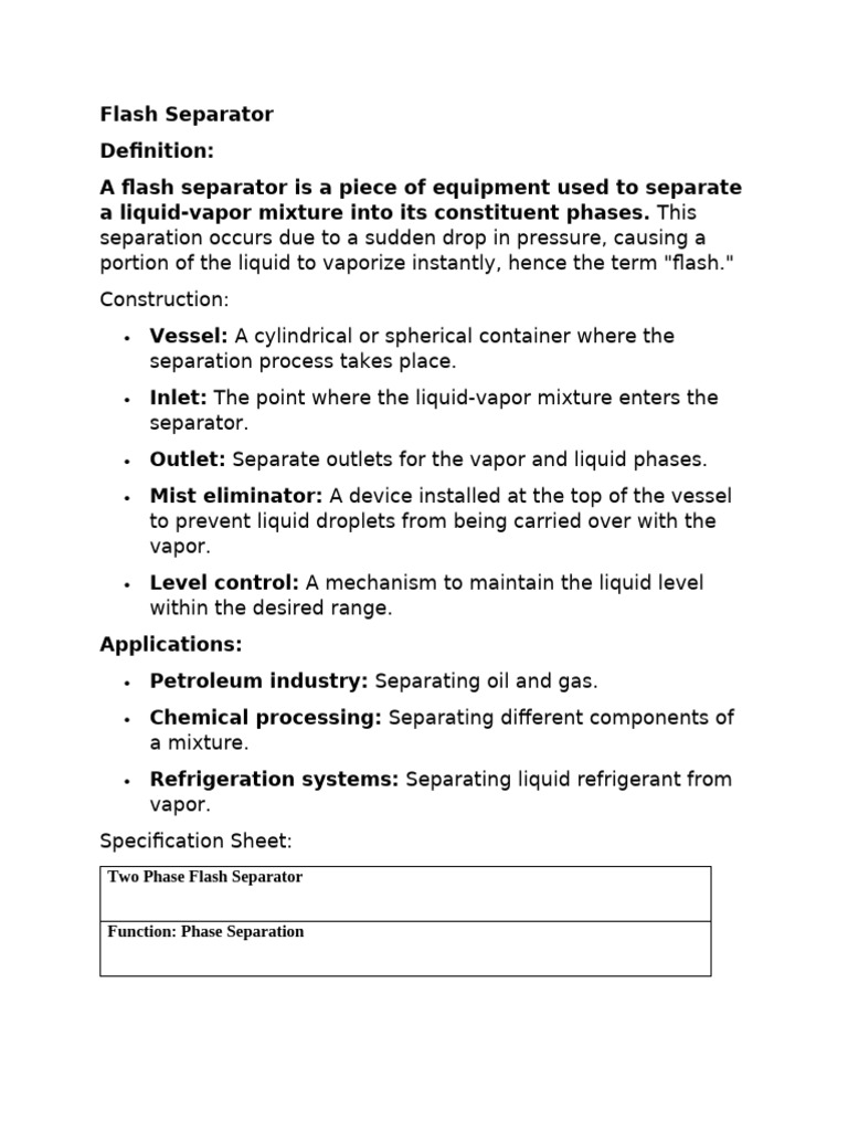 Flash Separator Guide for Engineers | PDF