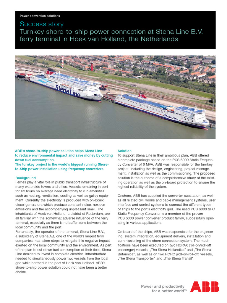 Case Study Ferries - Stena Hoek Van Holland NL | PDF | Electrical Grid | Ferry