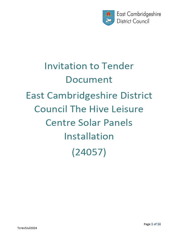 ECDC The Hive Solar Panels Installation ITT | PDF