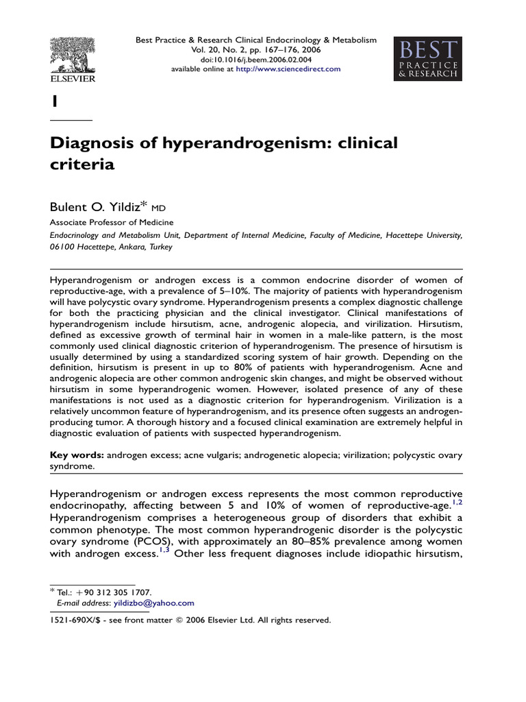 Hyperandrogenism Diagnosis Criteria | PDF | Polycystic Ovary Syndrome ...