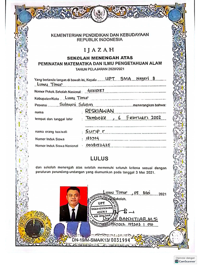 Contoh Edit Ijazah | PDF