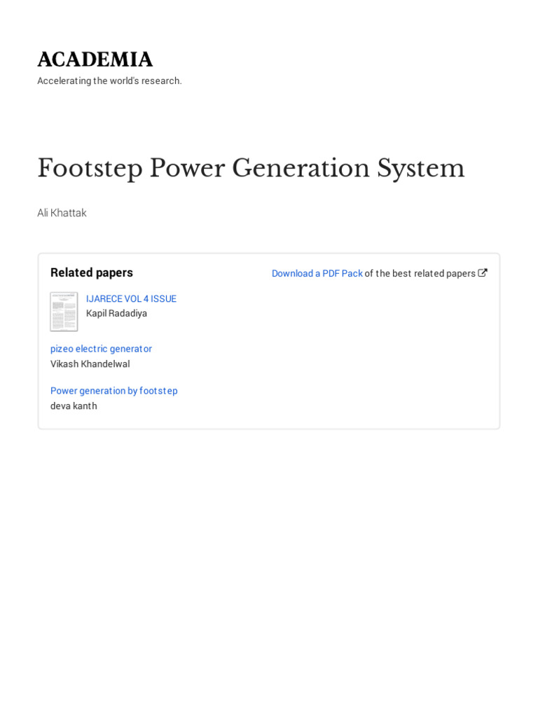 Footstep Power Generation System With Cover Page v2 | PDF | Rectifier ...