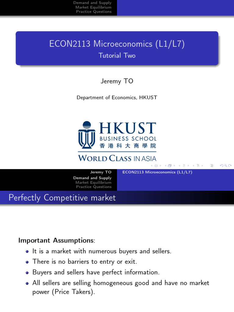 Tutorial 2 | PDF | Supply (Economics) | Supply And Demand