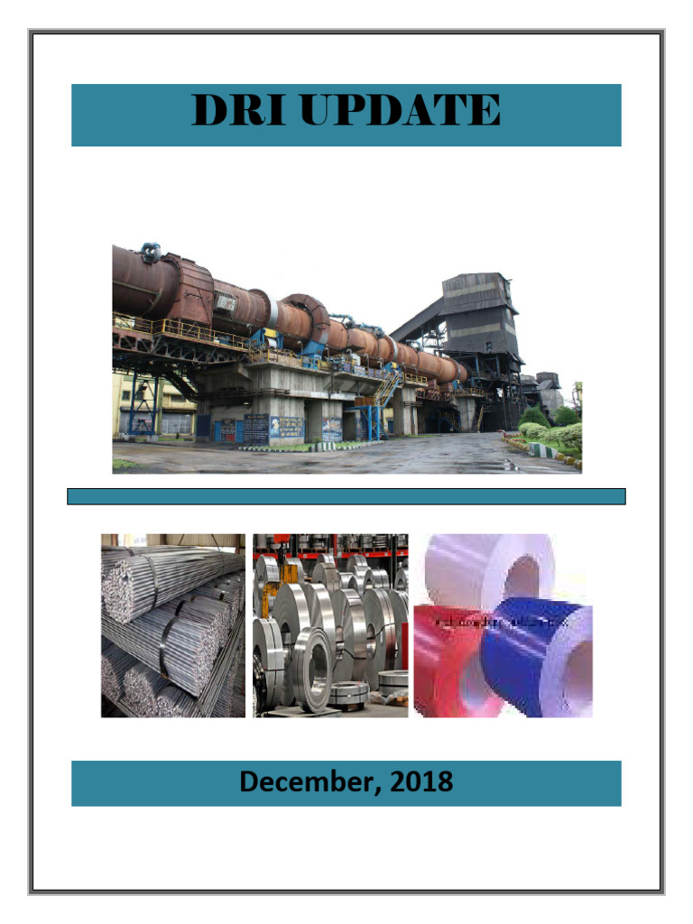 Dri Update December 2018 | PDF | Iron Ore | Boiler