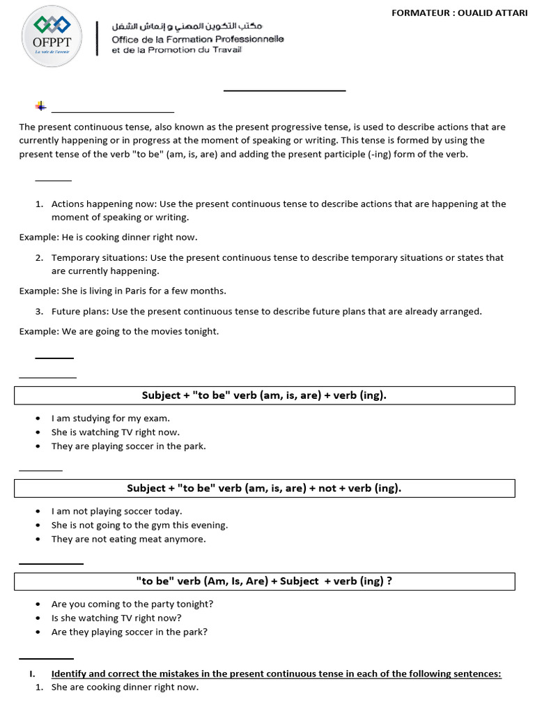PRESENT PROGRESSIVE-1 | PDF | Verb | Grammatical Tense