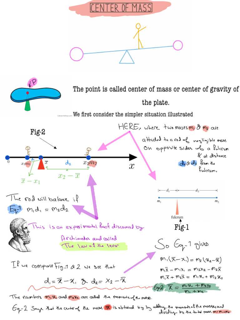 Calc2-Chapter8-CenterOfMass | PDF | Center Of Mass | Lever