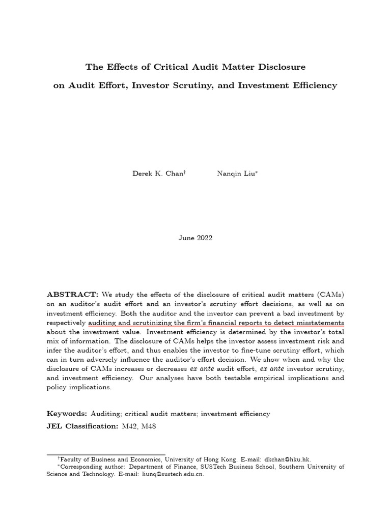 2023-AR-The Effects of Critical Audit Matter Disclosure On Audit Effort ...