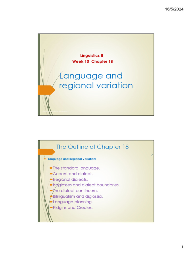 CHAPTER 18 Language and Regional Variation | PDF | Dialect | English ...