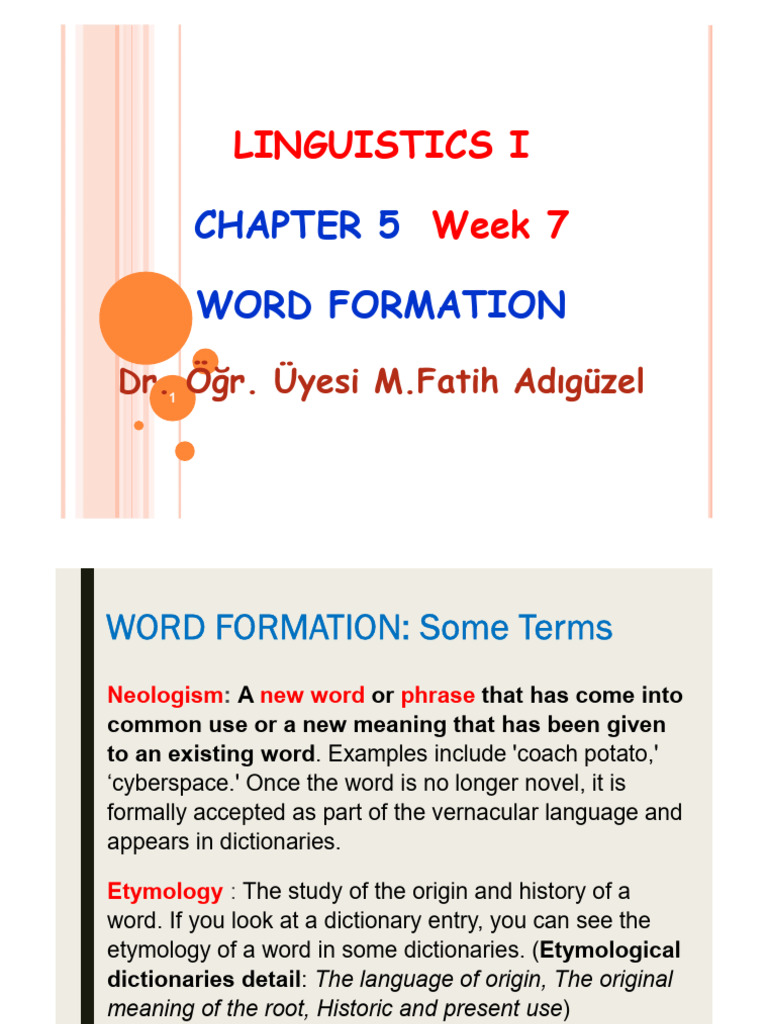 Chapter 5 Word Formation Week 7 | PDF | Acronym | Vocabulary