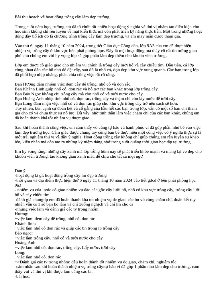 Bài Thu Ho C GDCD | PDF