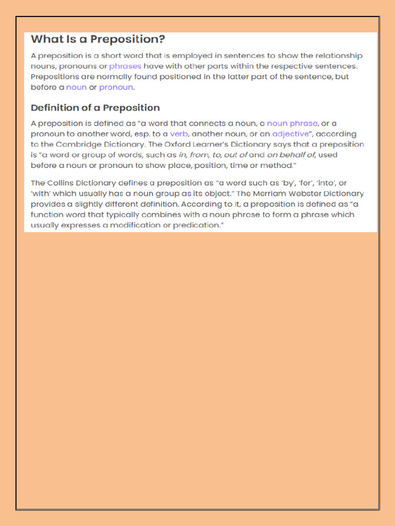 Preposition Exercises for Practice | PDF