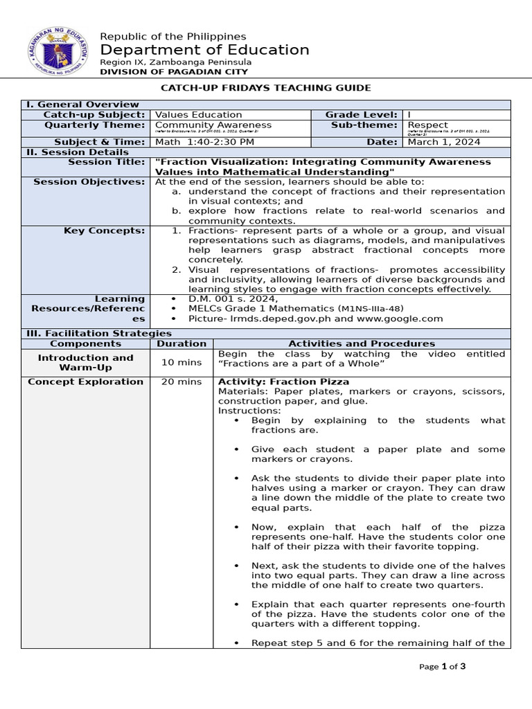 Catch-Up - TG - Value - Math March 1 | PDF | Concept | Mathematics