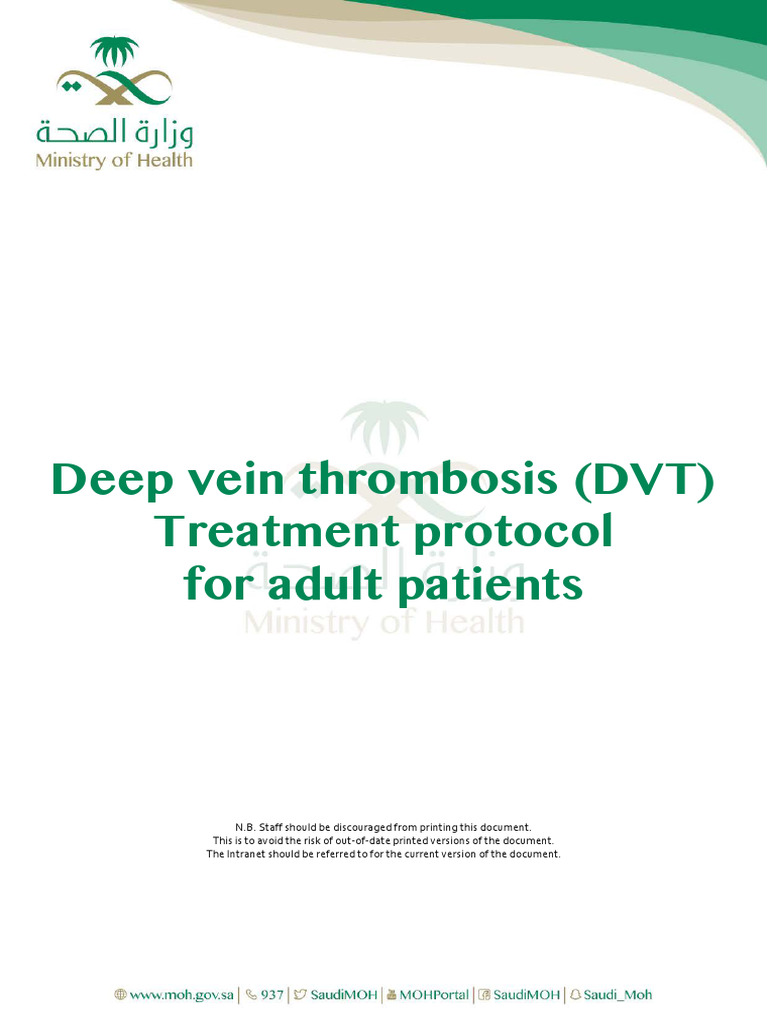 DVT Deep Vein Thrombosis Treatment Protocol 2024 | PDF | Thrombosis ...