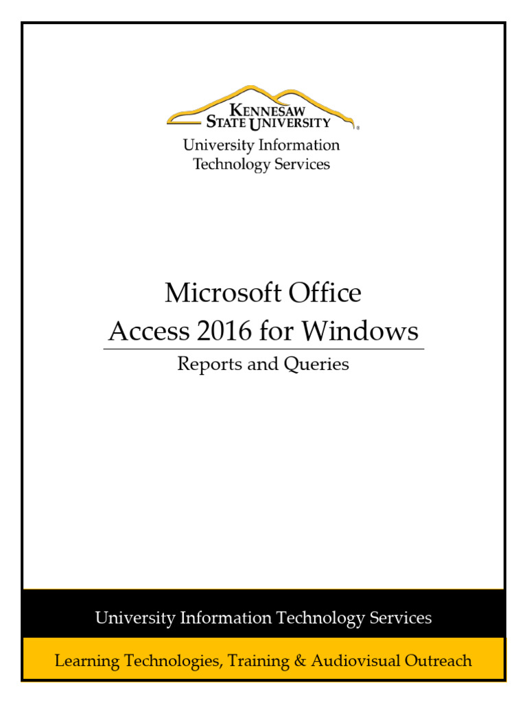 MS ACCESS 2016 Report & Queries | PDF | Microsoft Access | Microsoft Excel