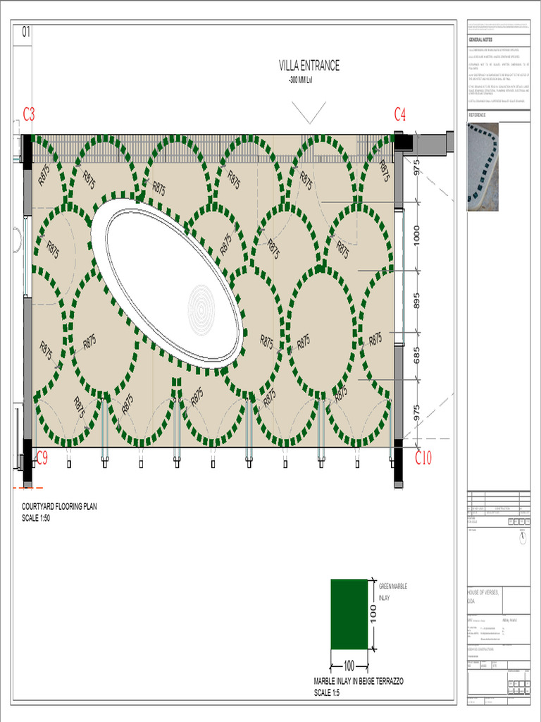 Courtyard Flooring Plan with Marble Inlay | PDF | Design
