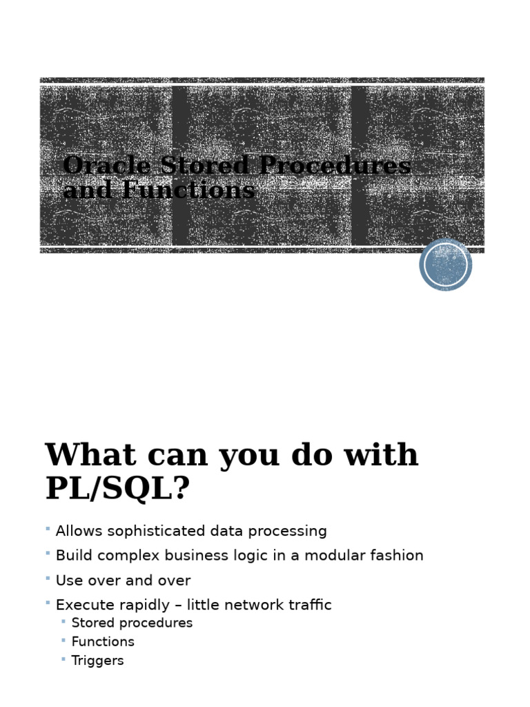 Procedures And Functions Pdf Parameter Computer Programming Plsql