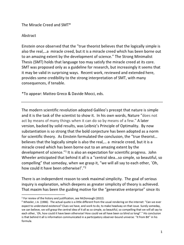 Miracle Creed-SMT FINAL (31) 1-23 PDF | PDF | Theory | Linguistics