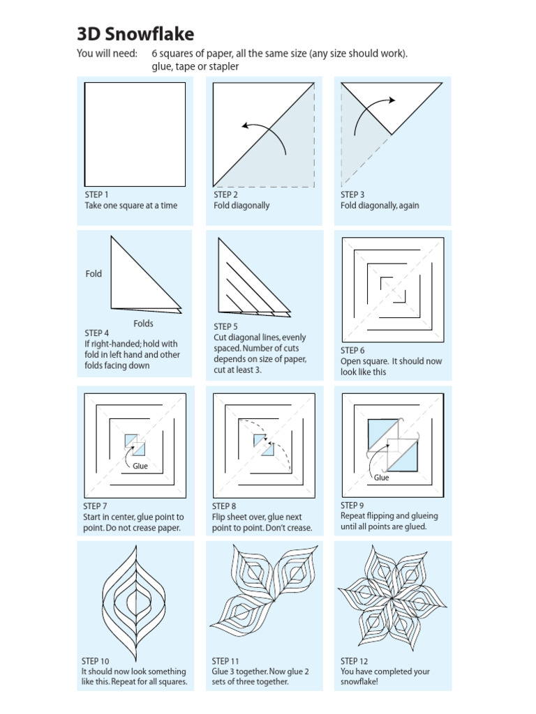 3D Snowflake Instructions | PDF