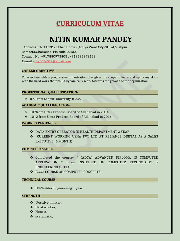 Nitin C.V | PDF