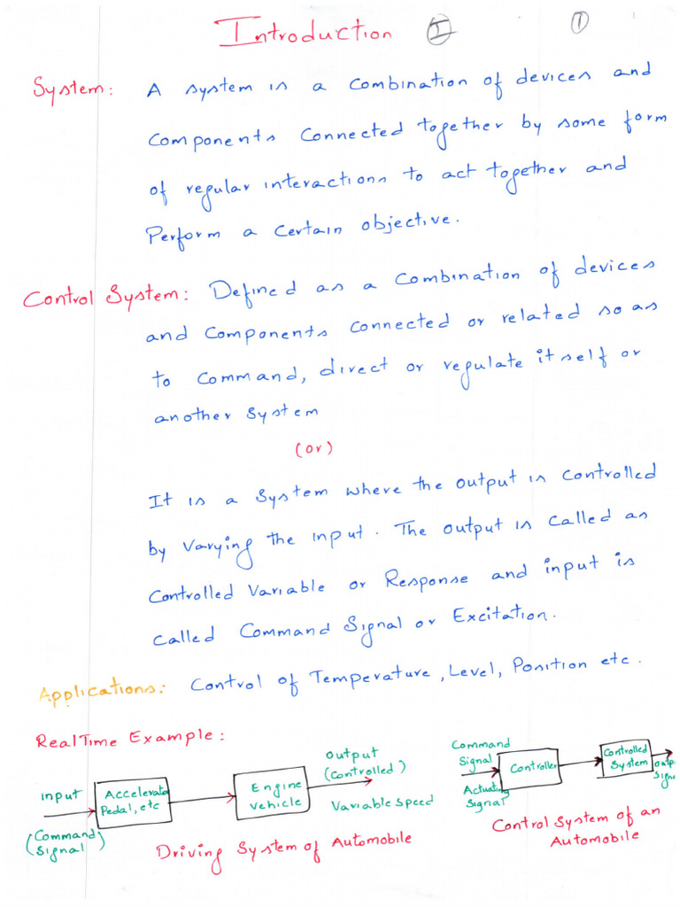 Control Systems Unit-1 | PDF
