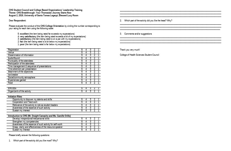 Evaluation Sheet | PDF | Social Psychology | Human Communication