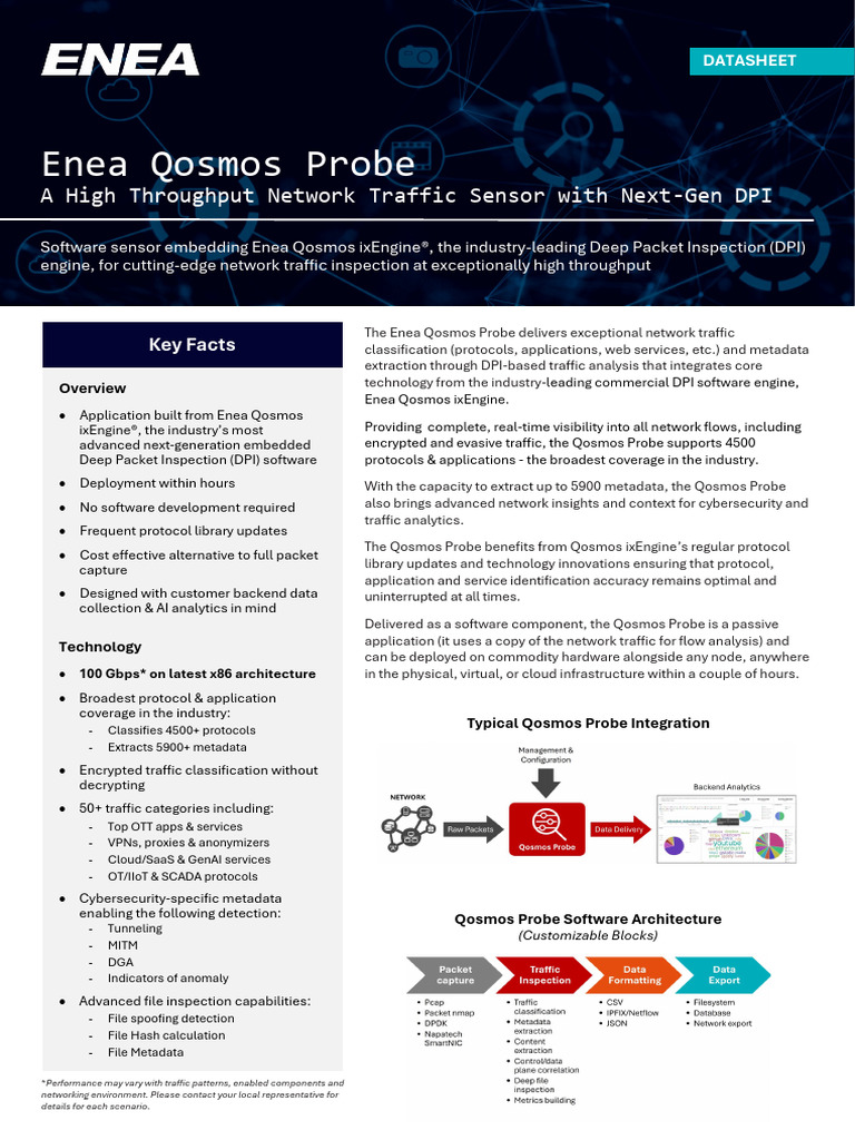 Enea Qosmos Probe Datasheet 2024 | PDF | Computer Network | Metadata